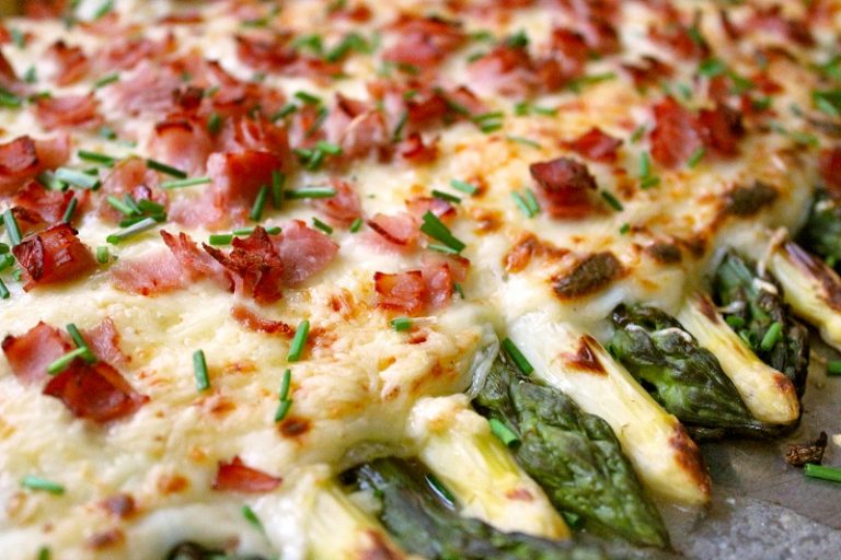 Aspergegratin met hesp