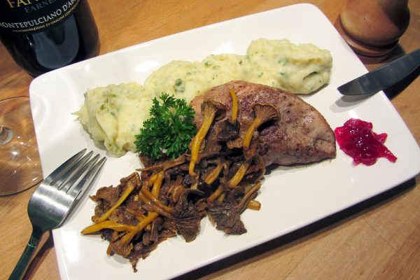 Fazantenfilet met cantharellen en zachte mosterdpuree