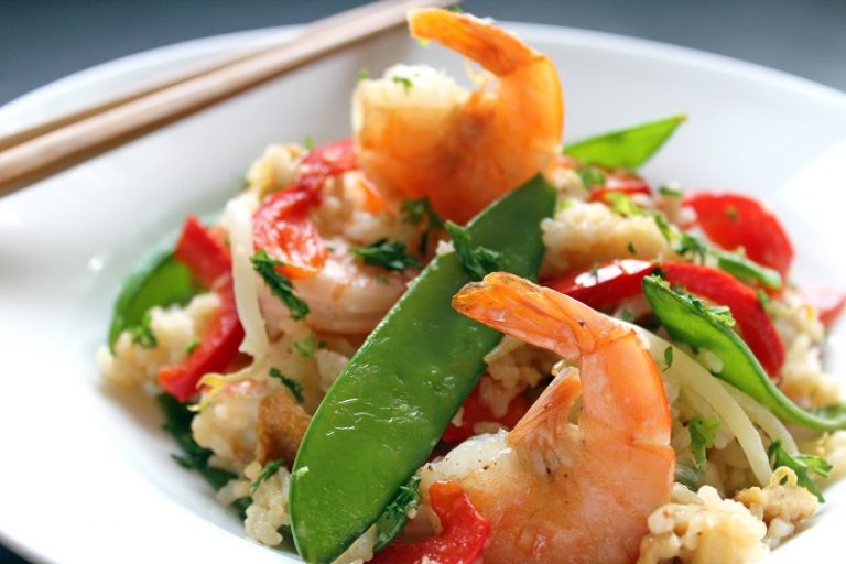 Gebakken rijst met scampi (Piet Huysentruyt)