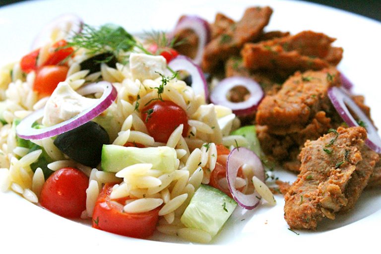 Griekse pasta met gyros