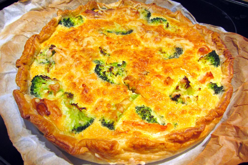 Quiche met zalm en broccoli
