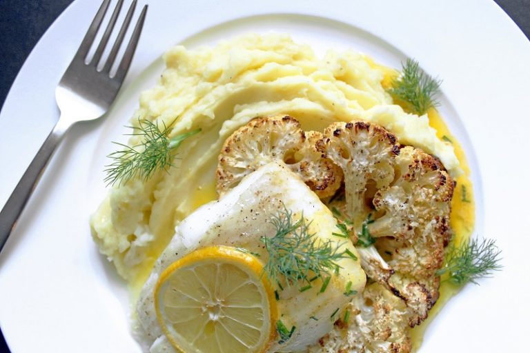 Schelvisfilet met gegrilde bloemkool
