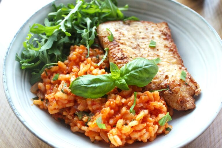 Tomatenrisotto met zeebaars (Colruyt)