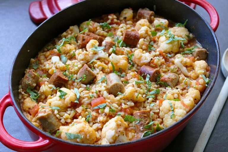 Worstjesstoofpot met bloemkool (Colruyt)